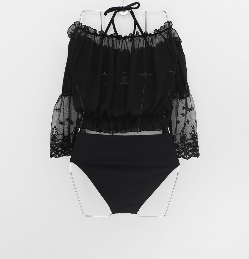 홀터넥 비키니+오프숄더 커버업SET (3P)